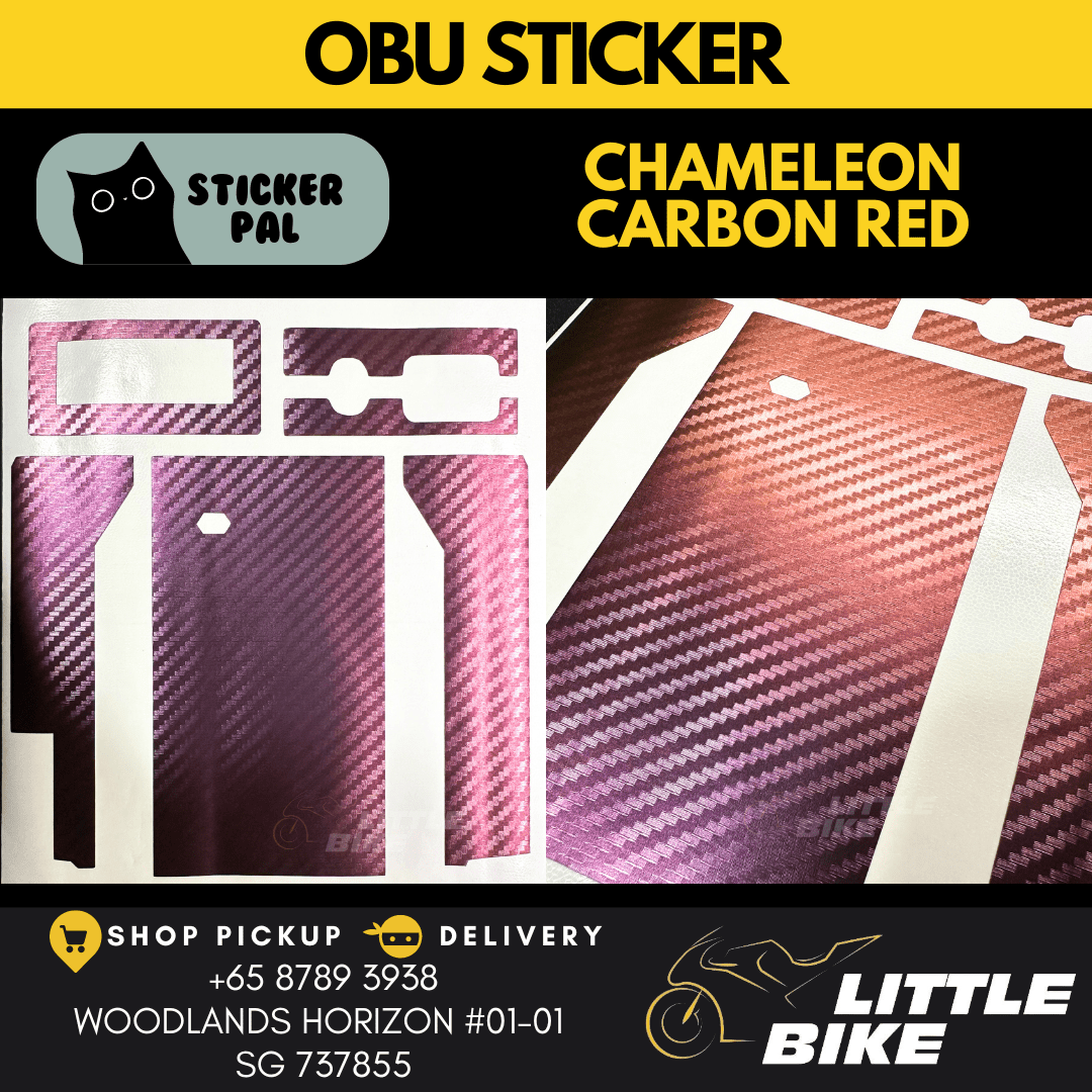 OBU motorcycle sticker Chameleon Carbon red decal vinyl skin wrap ...