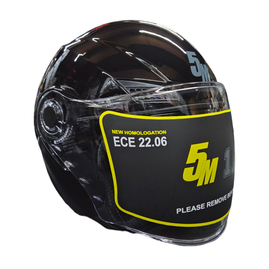 5M 1.1 Gloss Black Helmet ECE 22.06 - Little Bike