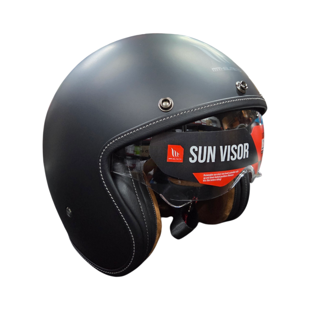 MT Helmets Le Mans 2 SV Solid A1 Matt Black Retro Classic 3 Button ...