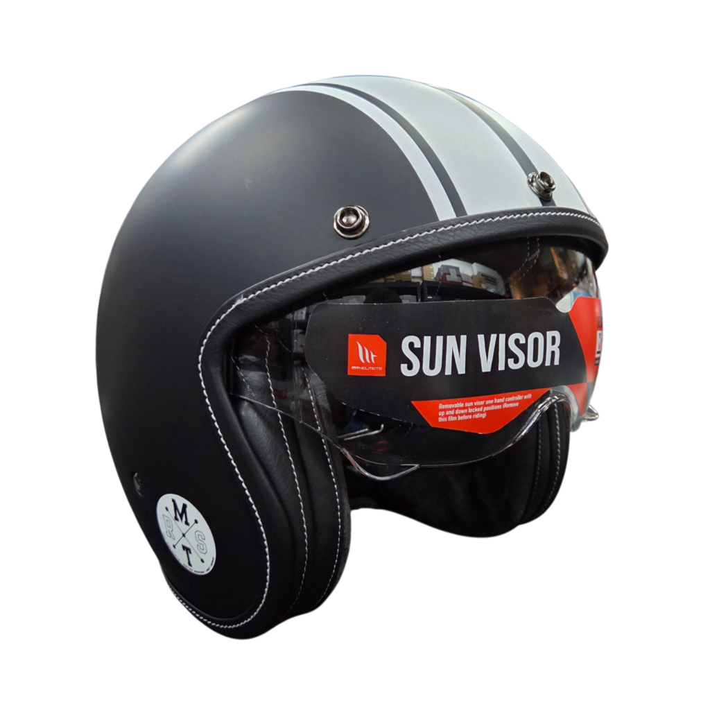 MT Helmets Le Mans 2 SV Speed A0 Matt Black/ White Retro Classic 3 ...